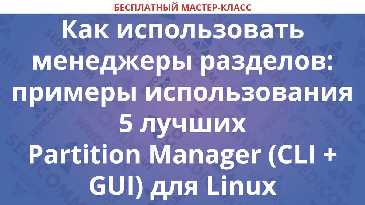 Examples of using 5 partition managers for Linux