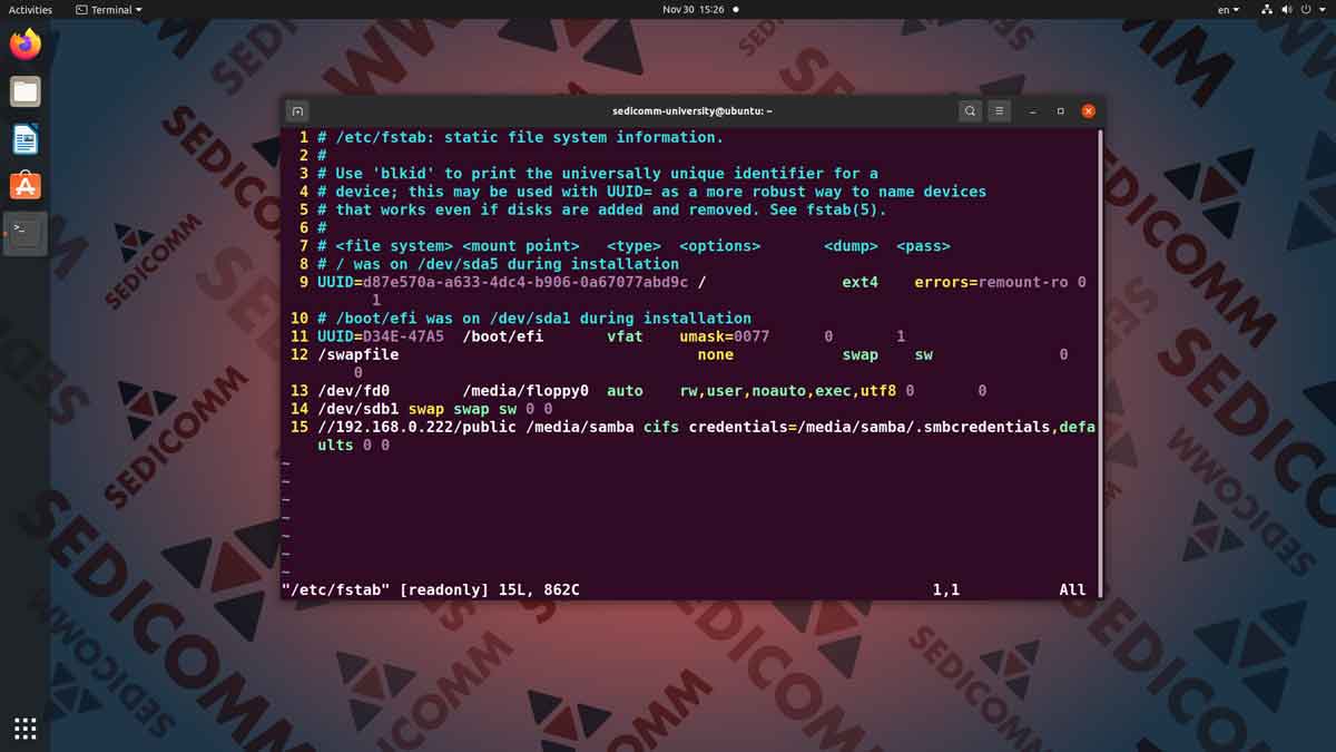 ¿Para qué se utiliza el archivo fstab en Linux? Cursos de Linux descarga torrent Tashkent ...