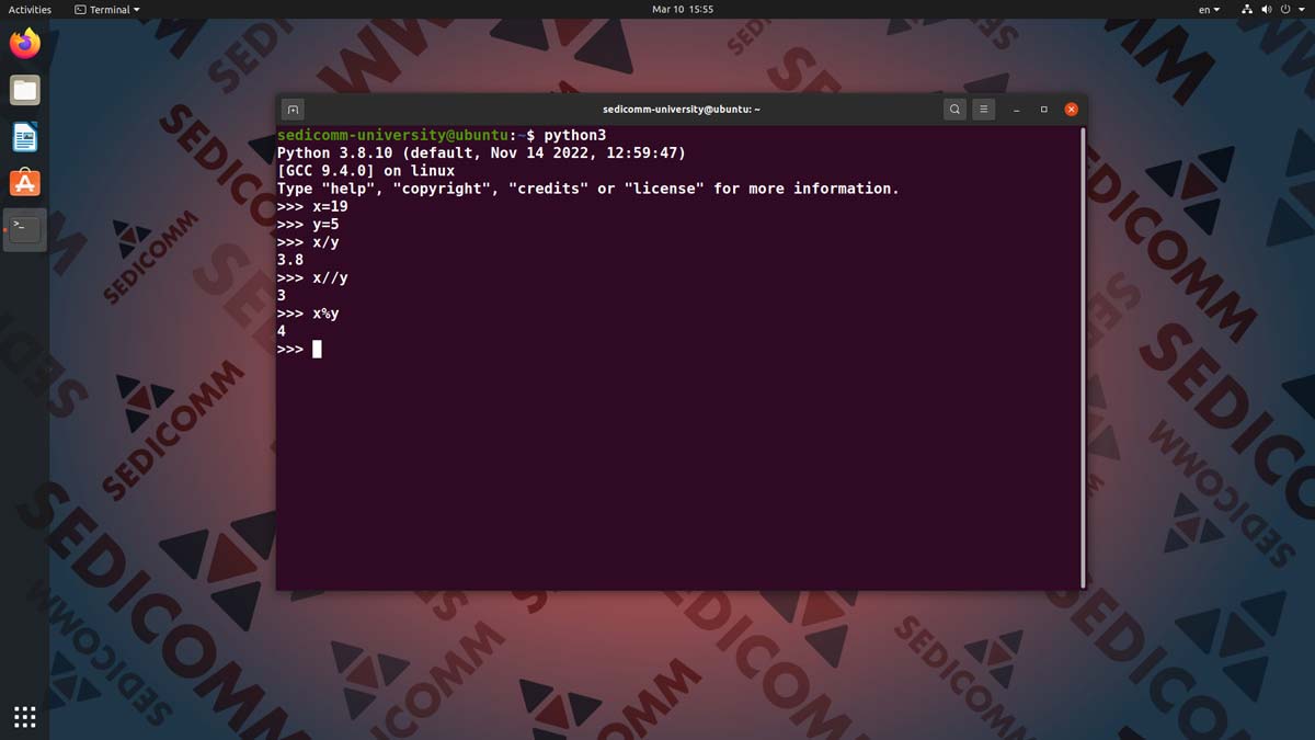Основы Python для программируемых сетей и систем — деление целочисленное деление и получение