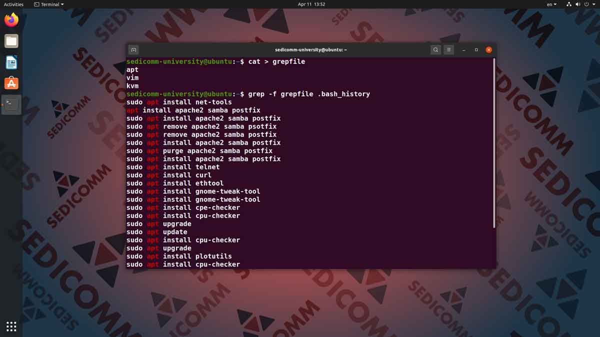 Mengimpor template dari file untuk perintah grep, kursus sistem operasi Linux Warsawa - Cisco ...