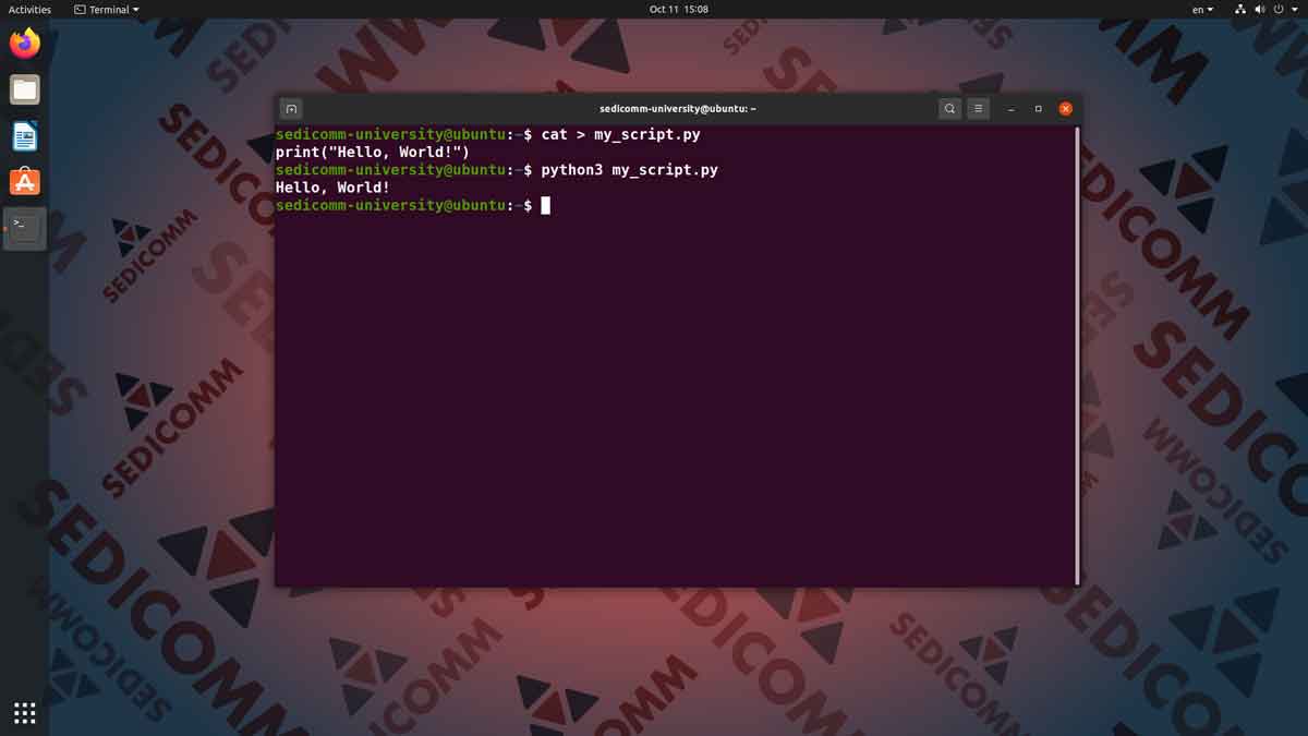 Comment créer un script en Python dans Ubuntu, les cours DevOps / DevNet drainent Achgabat ...