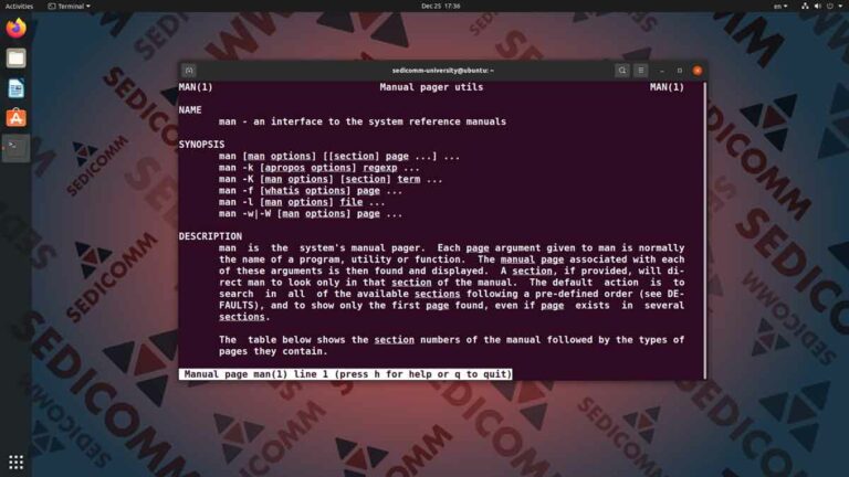 Información de referencia incorporada sobre comandos de Linux, curso ...